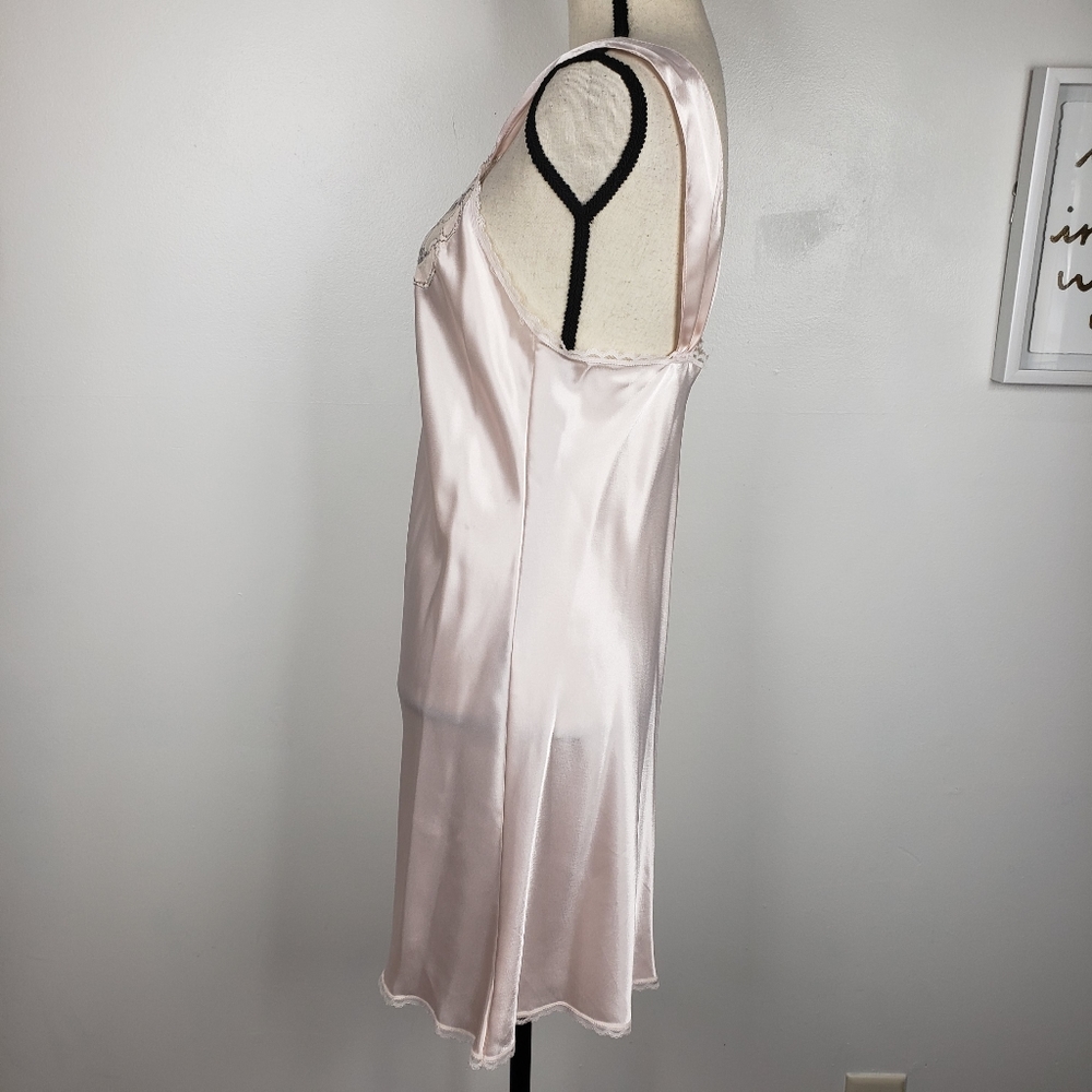 Vintage Val Mode Pink Satin Lace Peignoir Set Boudoir… - Gem